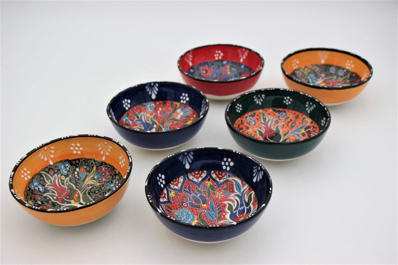 10 Cm Turkish Hand Painted Ceramic Bowls In Colourful Relief Design ...