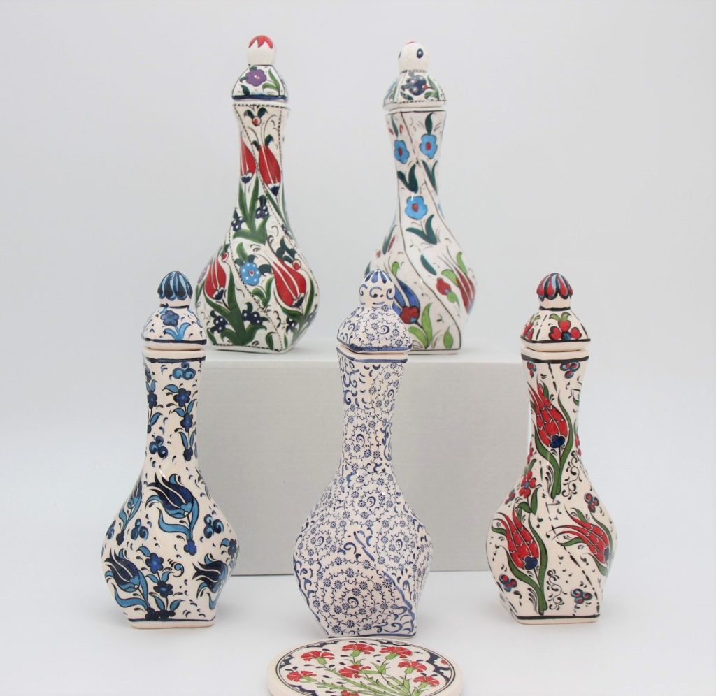 Large Hand Crafted 38 cm Hand Painted Coloured Turkish Twist Vase - Nirvana