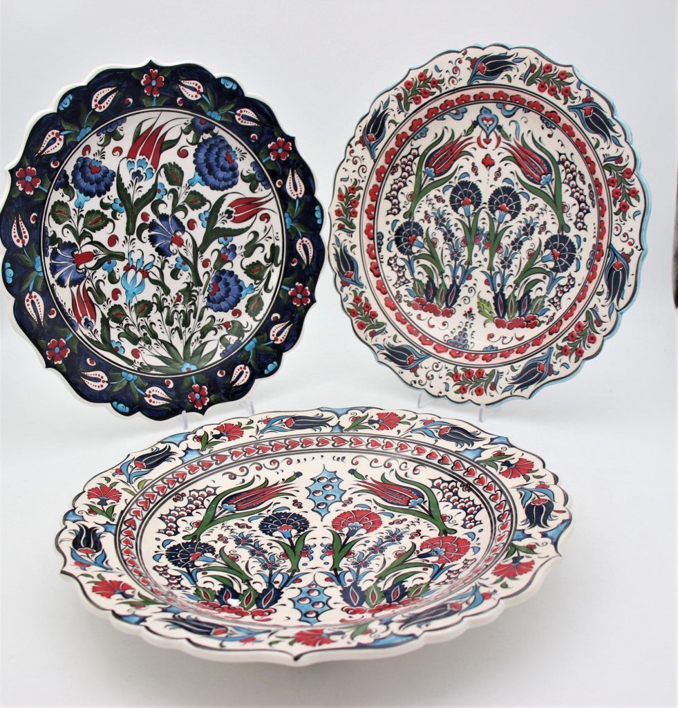 12 Cm Turkish Hand Painted Colourful Dantel Ceramic Plates - Nirvana