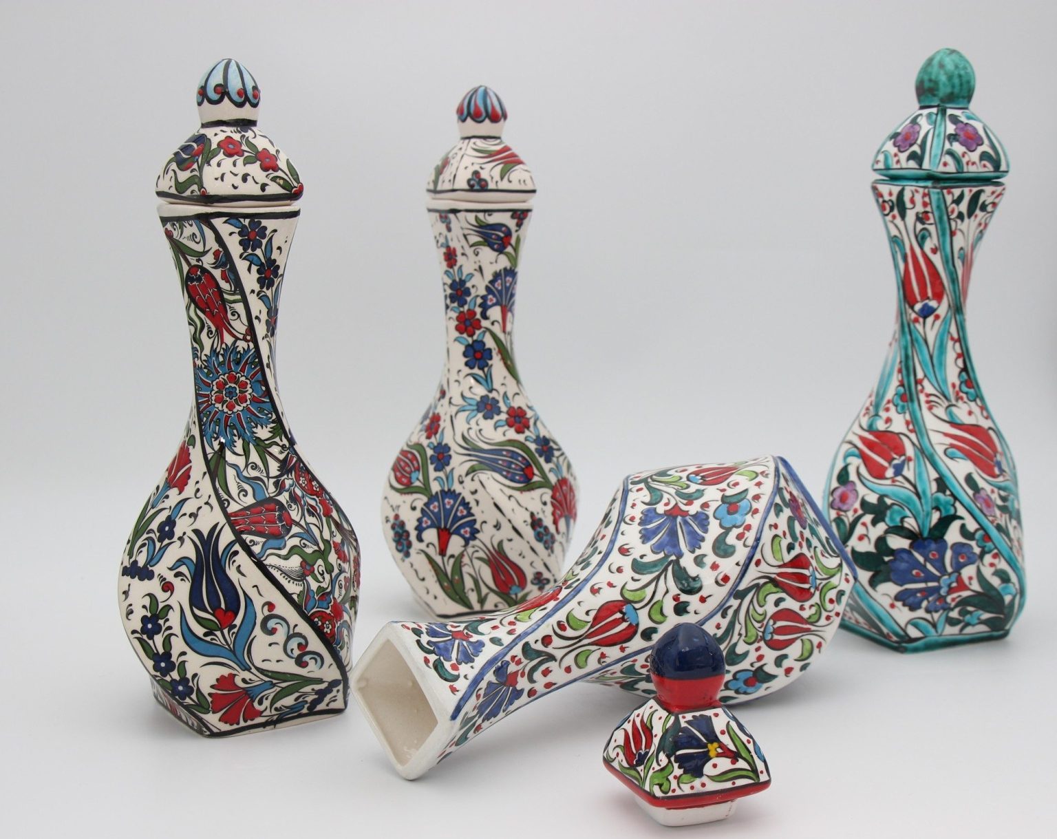 Hand Crafted 30 cm Hand Painted Turkish Twist Vase In Tulip Design ...