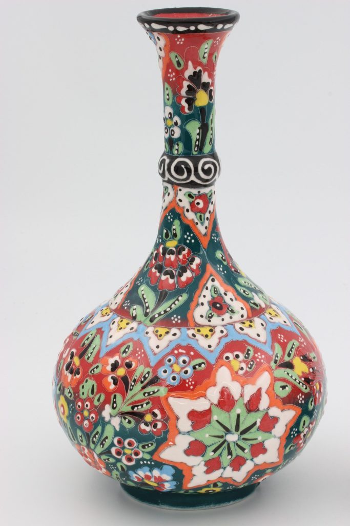 32 cm Hand Made Turkish Ceramic Tear Vase Colourful Designs 7 To Choose ...