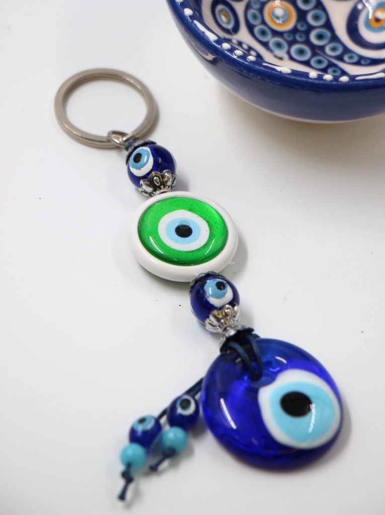 Evil Eye Coloured Disc Key Ring - Nirvana