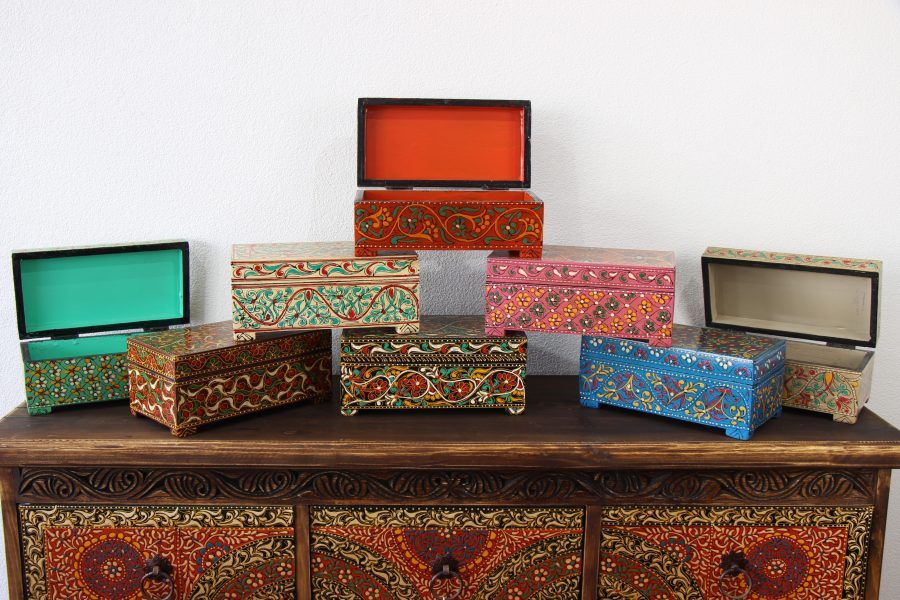 Hand Painted Wooden Trinket Boxes - Nirvana