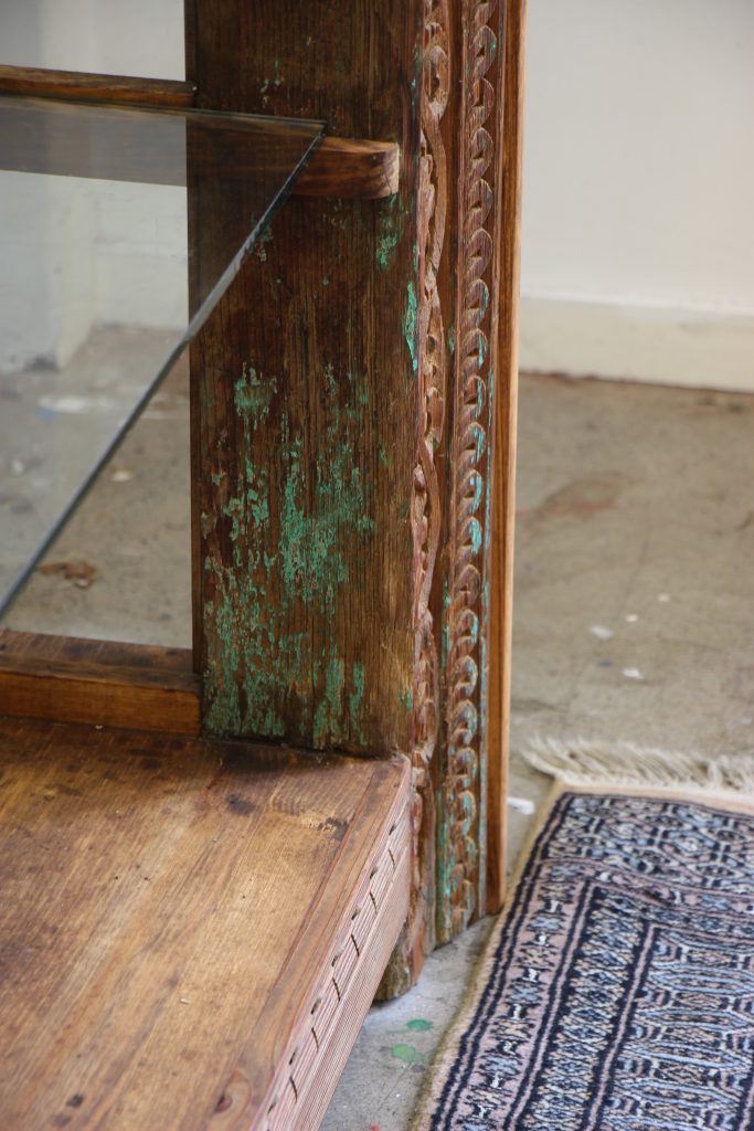 Large Carved Wooden Display Unit With Antique Doors, Antique Beams And ...