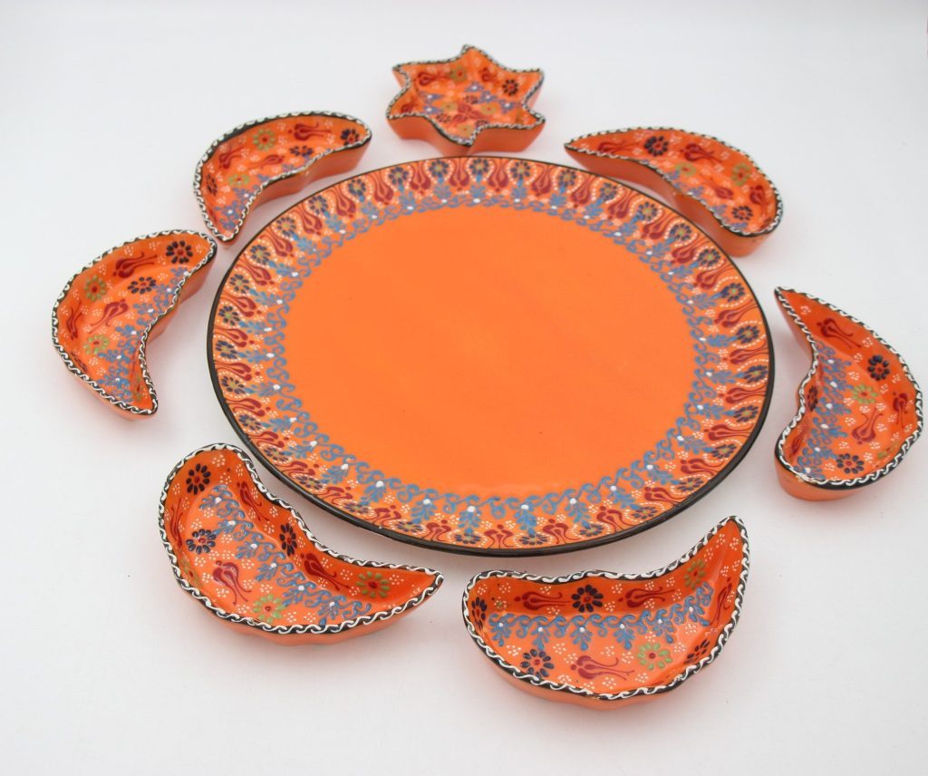 Hand Crafted Turkish Breakfast Set 8 Pieces - Colourful Dantel Design ...