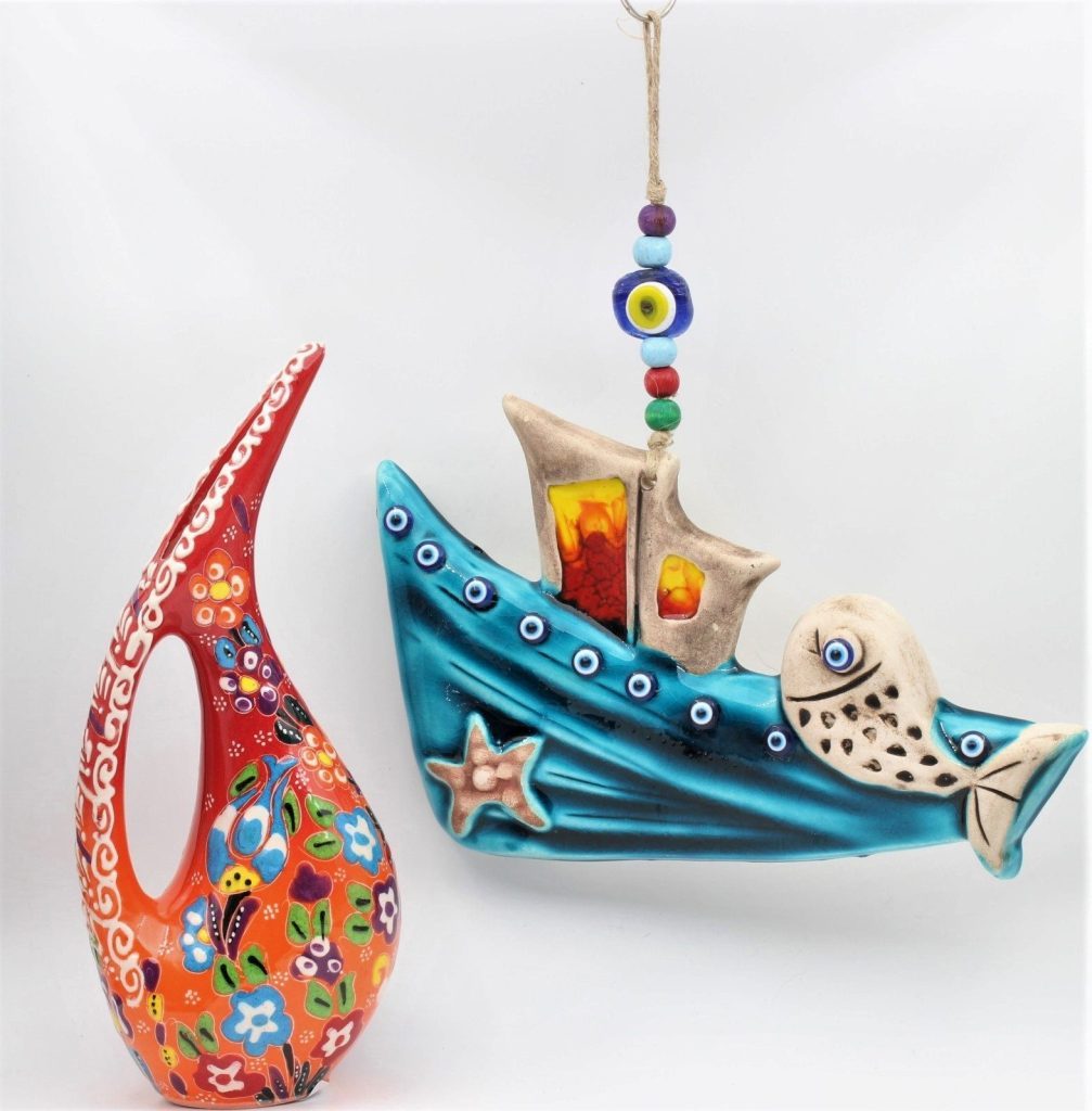 Hand Crafted Turkish Ceramic Wall Hanging - Tug Boat - Nirvana
